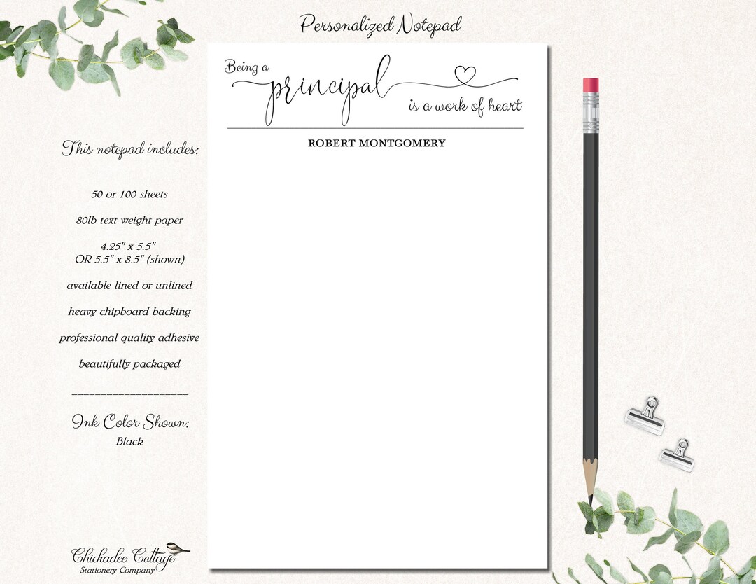 Principal Gift / Principal Appreciation Gift / Custom Notepad / Gift ...