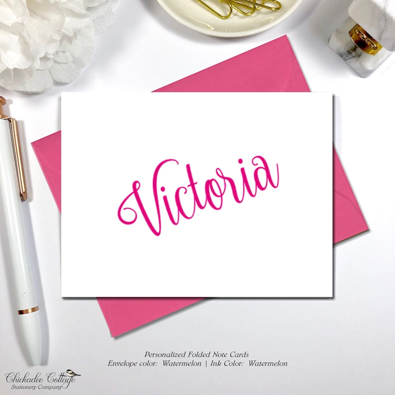 Personalized Note Cards Set With Envelopes Set of 10 Folded - Etsy