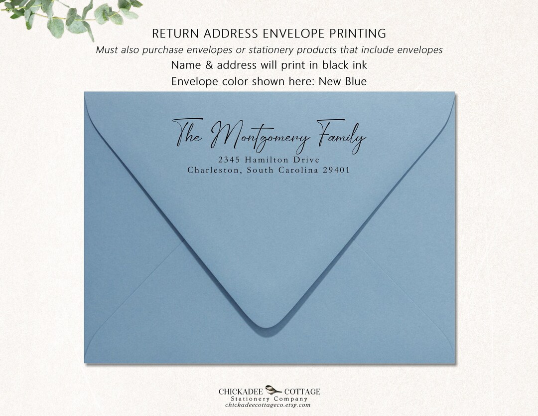 Return Address Printing Add-on Service, Envelopes Are Not Included ...