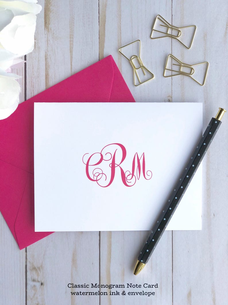 Personalized Note Card Set / Personalized Stationary Cards / Monogram ...