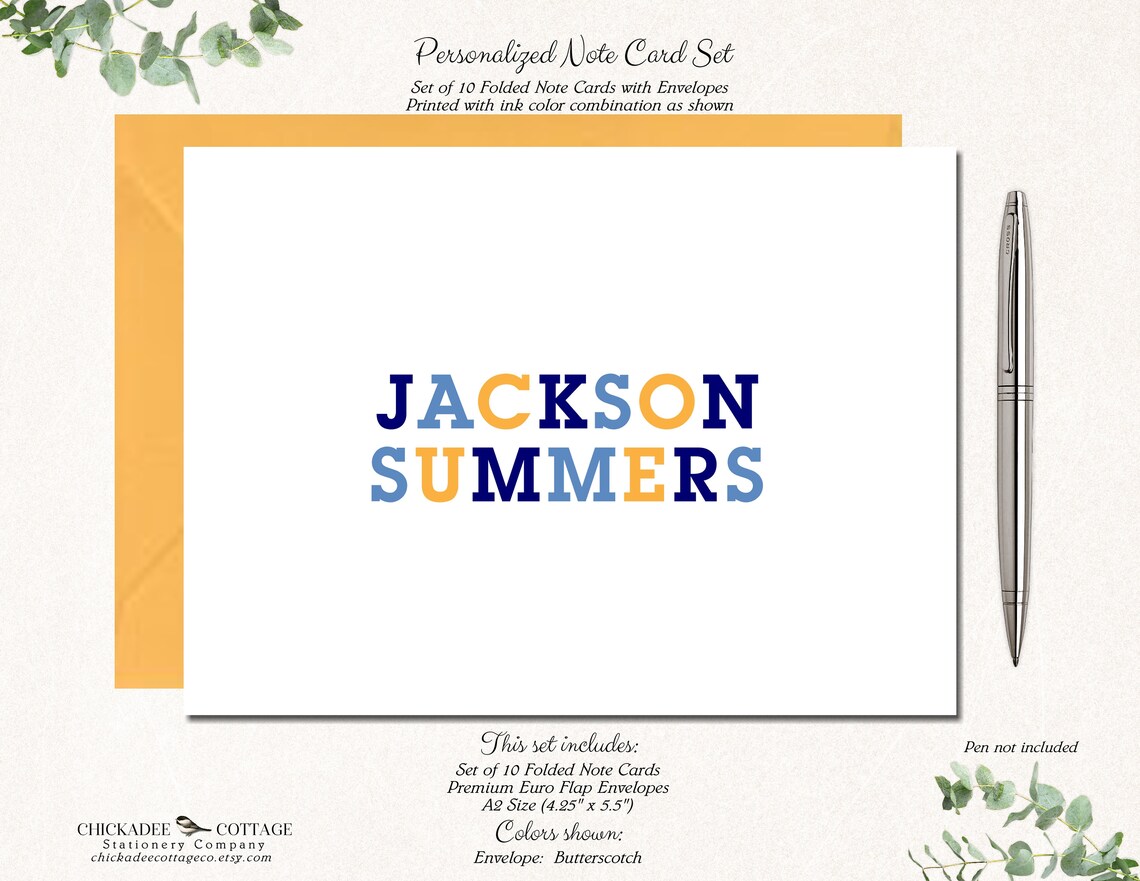 Personalized Note Cards for Boys Kids Stationery Thank You - Etsy