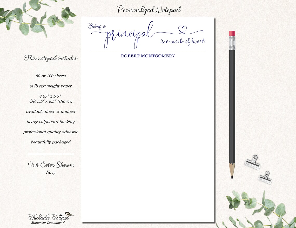 Principal Gift / Principal Appreciation Gift / Custom Notepad - Etsy