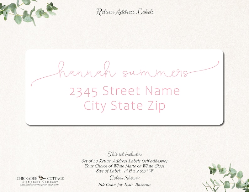 Script Return Address Labels | Return Address Stickers | Personalized ...