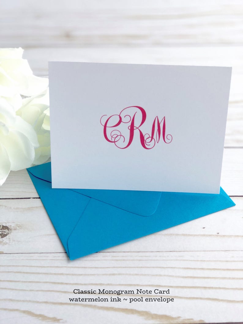 Personalized Note Card Set / Personalized Stationary Cards / Monogram ...