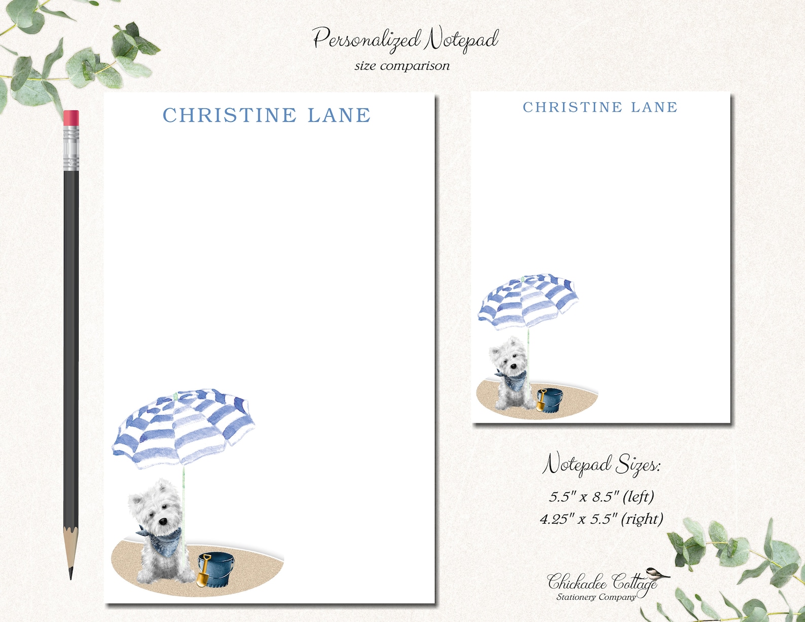 Personalized Westie Dog Notepad, West Highland Terrier Gift, Westie Dog ...