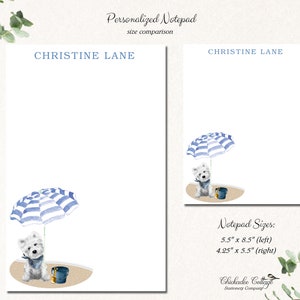 Personalized Westie Dog Notepad, West Highland Terrier Gift, Westie Dog ...