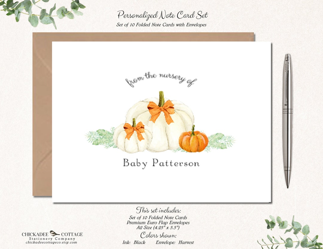 Pumpkin Baby Shower Thank You Cards | Fall Baby Shower Thank You Cards ...