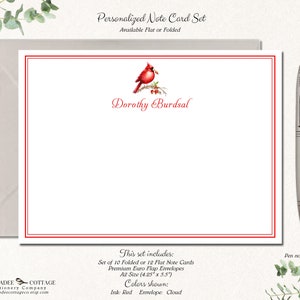 Cardinal Bird Personalized Stationery | Cardinal Watercolor Note Cards ...