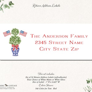 Patriotic Return Address Labels, American Flag Return Address Stickers ...