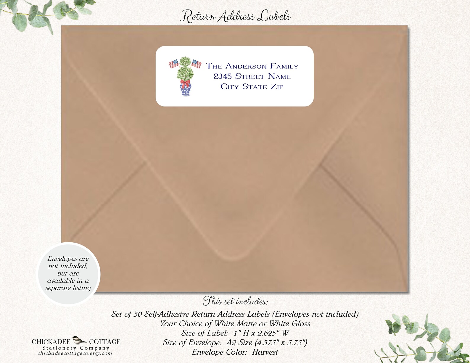 Patriotic Return Address Labels American Flag Return Address - Etsy