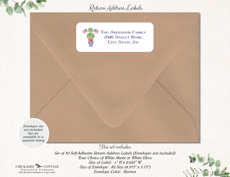 Patriotic Return Address Labels American Flag Return Address - Etsy