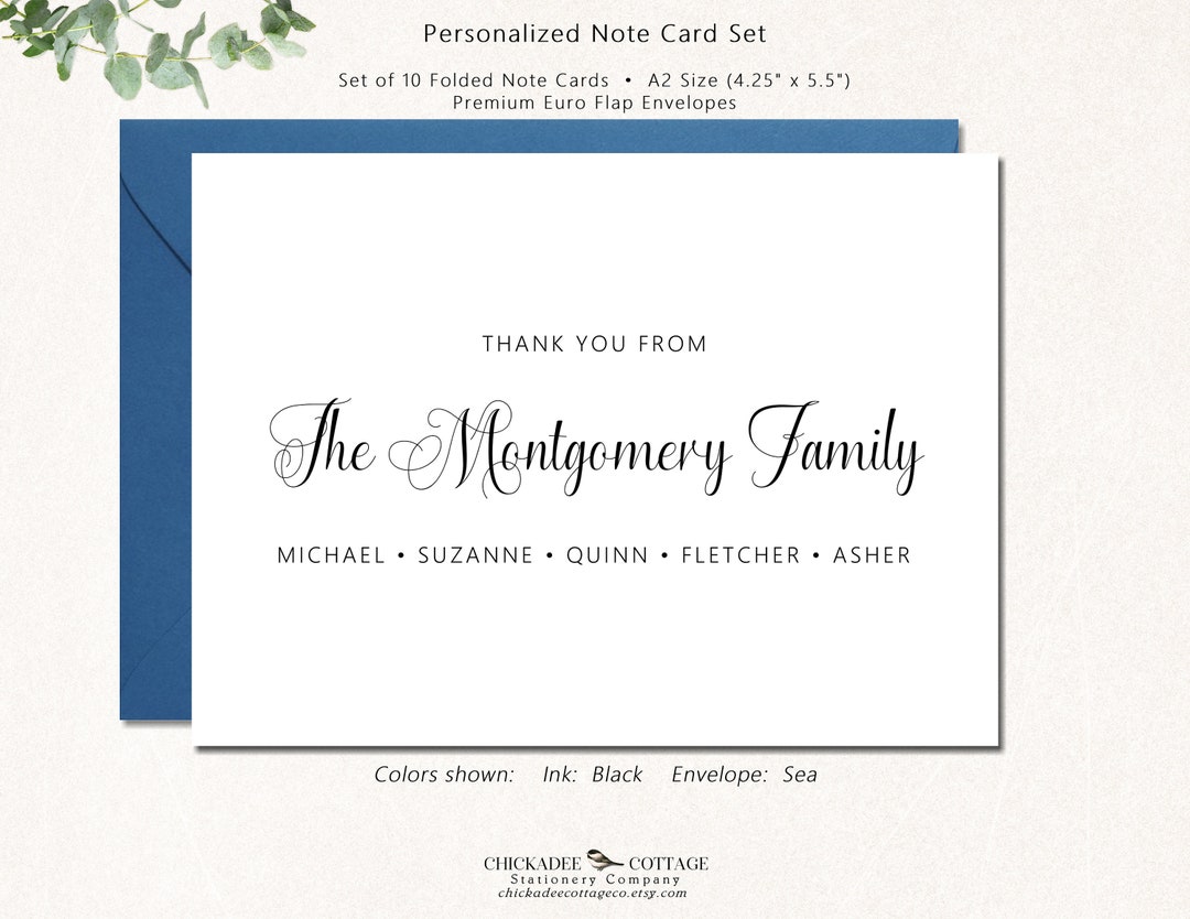 Family Thank You Cards, Personalized Family Stationery, Thank You Notes ...