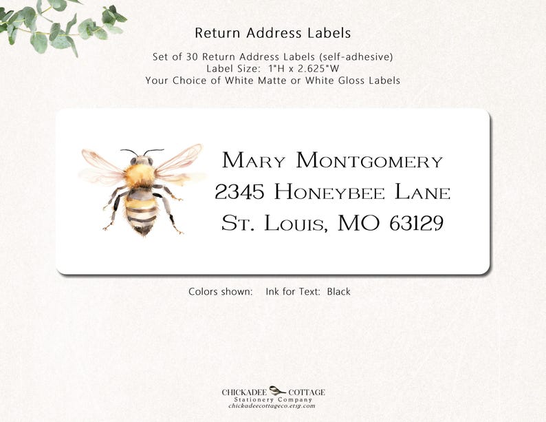 Bee Return Address Labels, Return Address Stickers, Beekeeper Gift, Bee ...