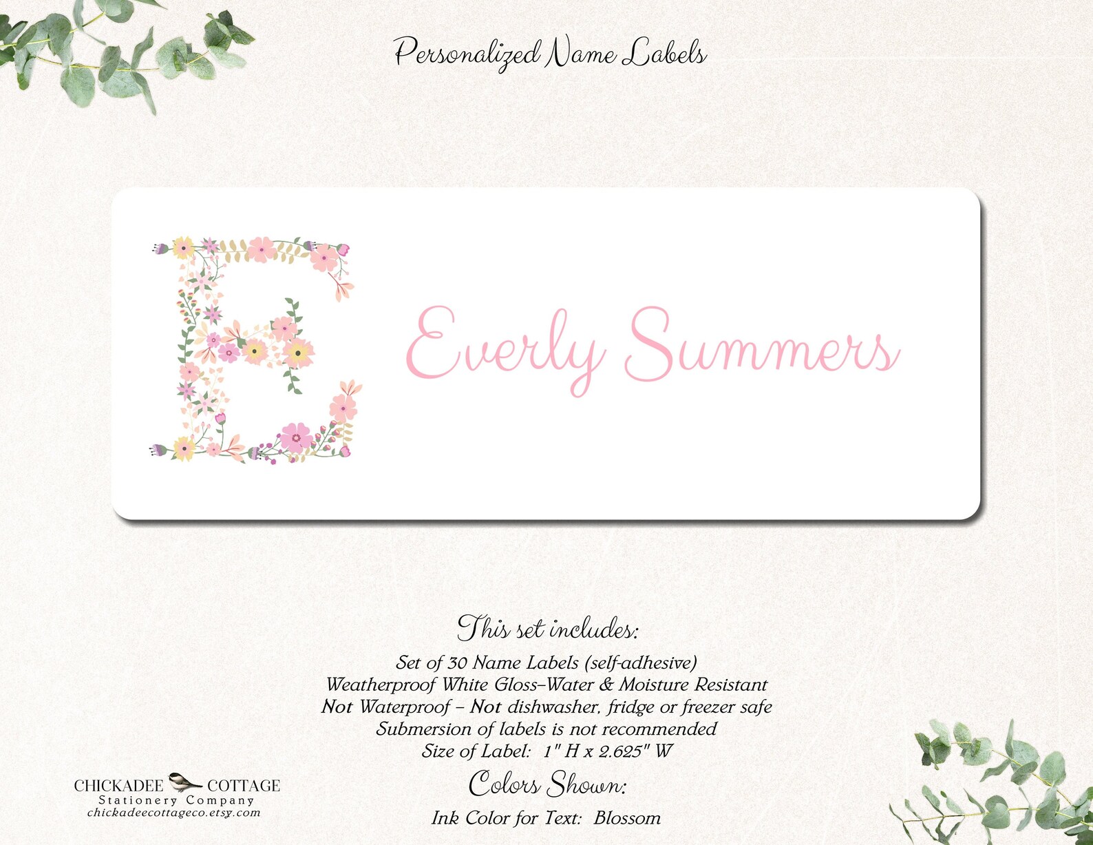 Personalized School Supply Labels for Girls, Name Stickers, Back to ...