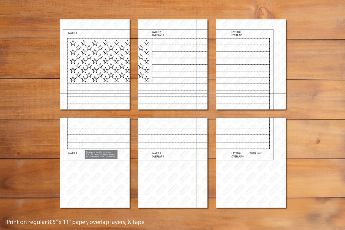 American Flag - String Art Template (21" X 13")+(24"x16)+(36"x24") - Etsy