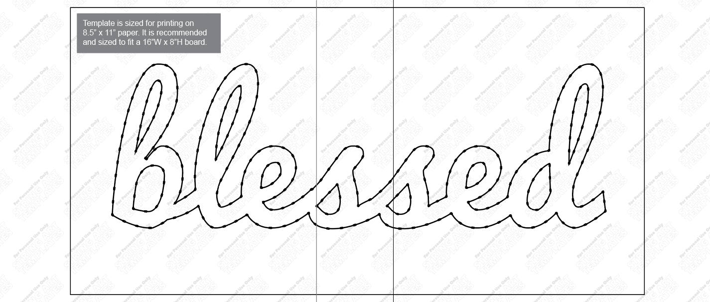 Blessed - String Art Template - Etsy