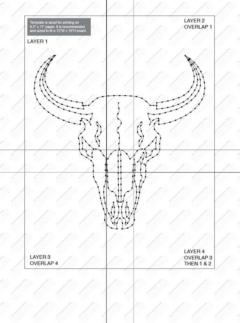 Cow Skull - Custom String Art Template - Etsy