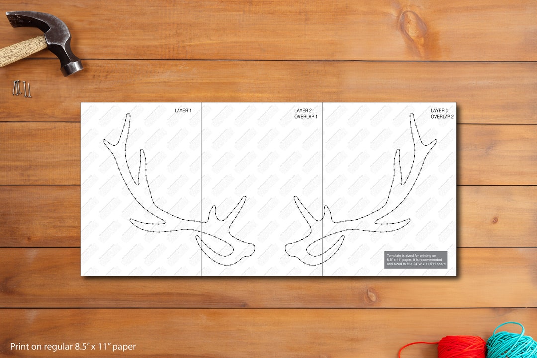 Antler String Art Template - Etsy
