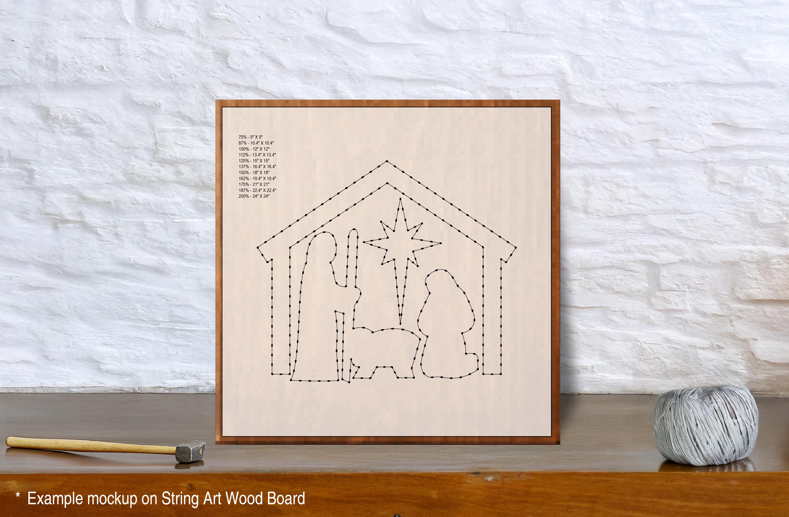Nativity Scene String Art Template | Scalable PDF + SVG Digital ...