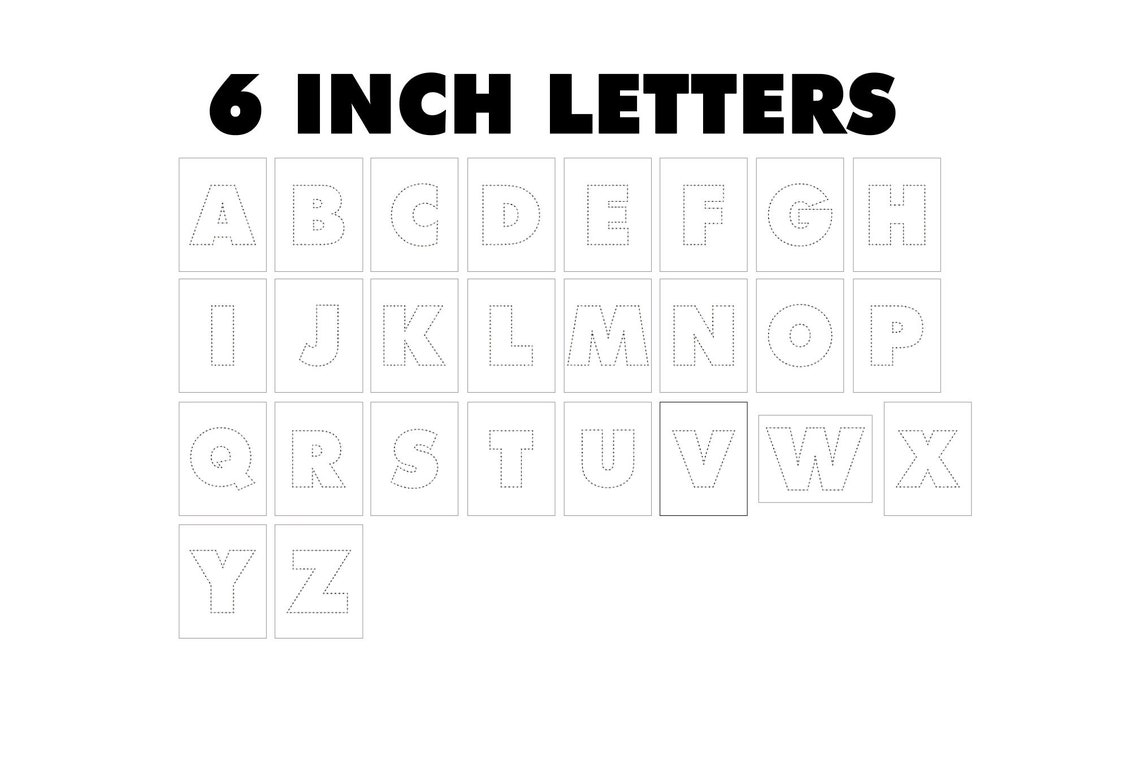 Alphabet Letters 6 Inch Tall- String Art Template - Etsy