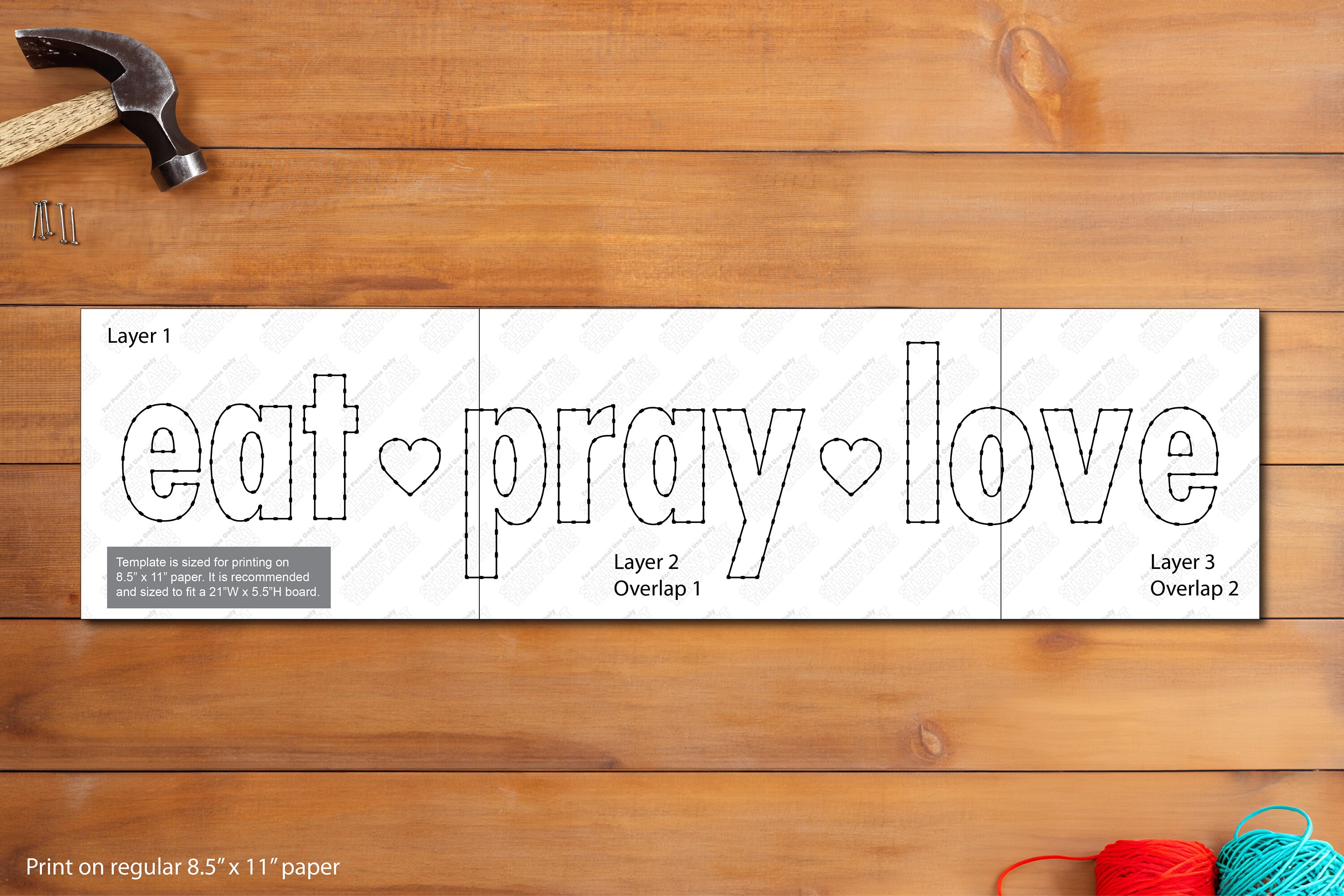Eat Pray Love String Art Template - Etsy
