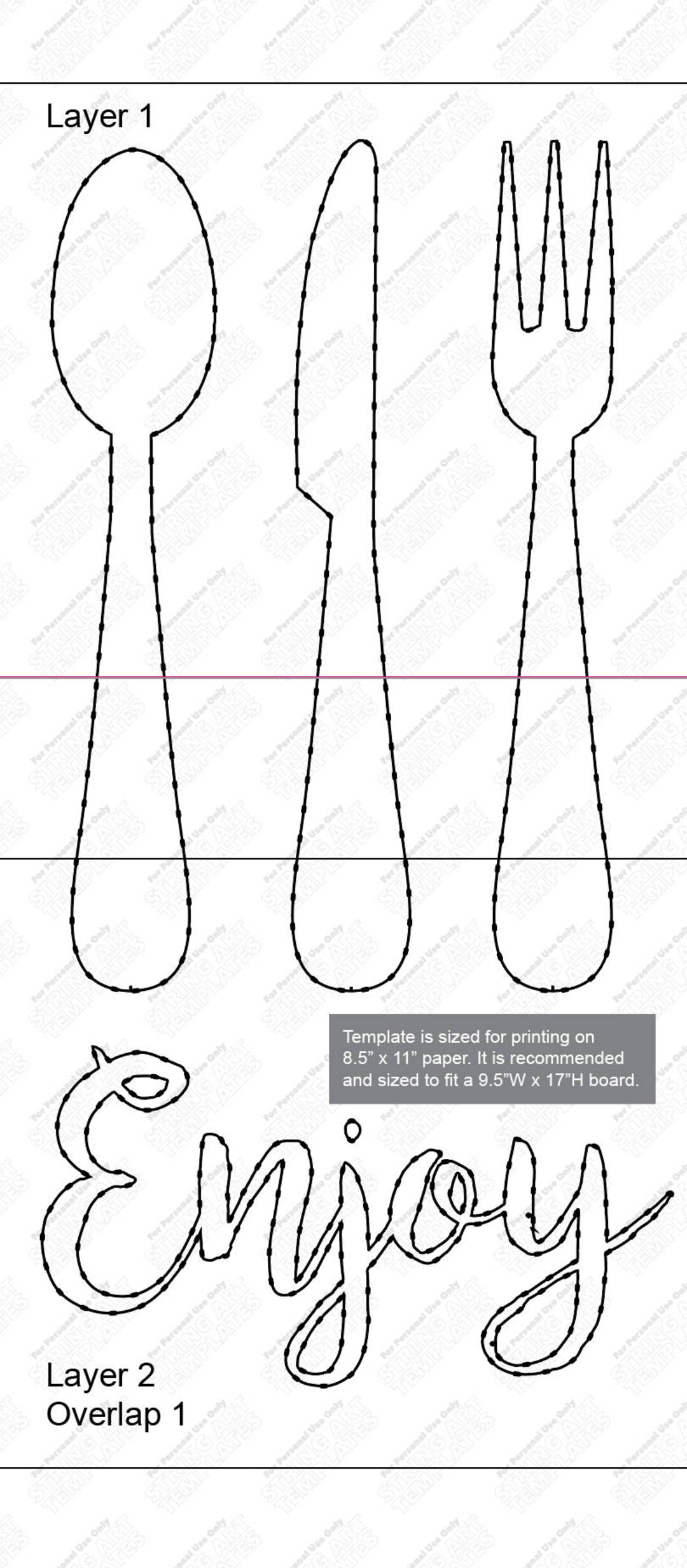 Enjoy - Silverware - String Art Template - Etsy