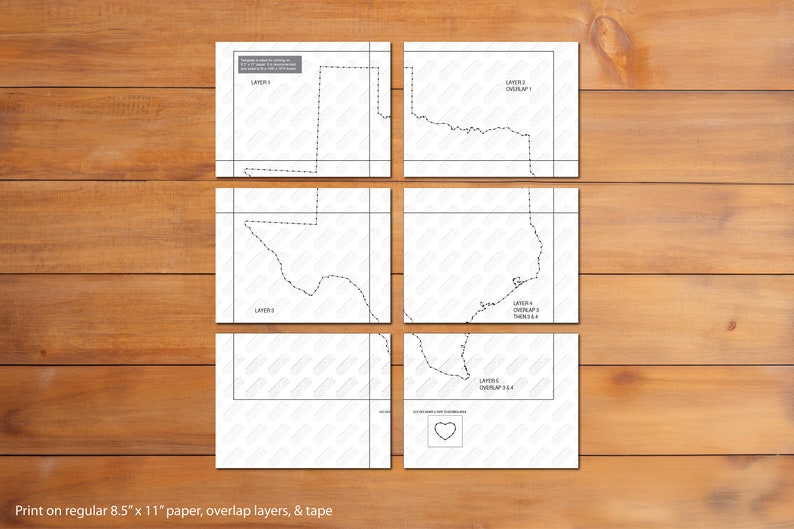 Texas - String Art Template W/ Heart - Etsy