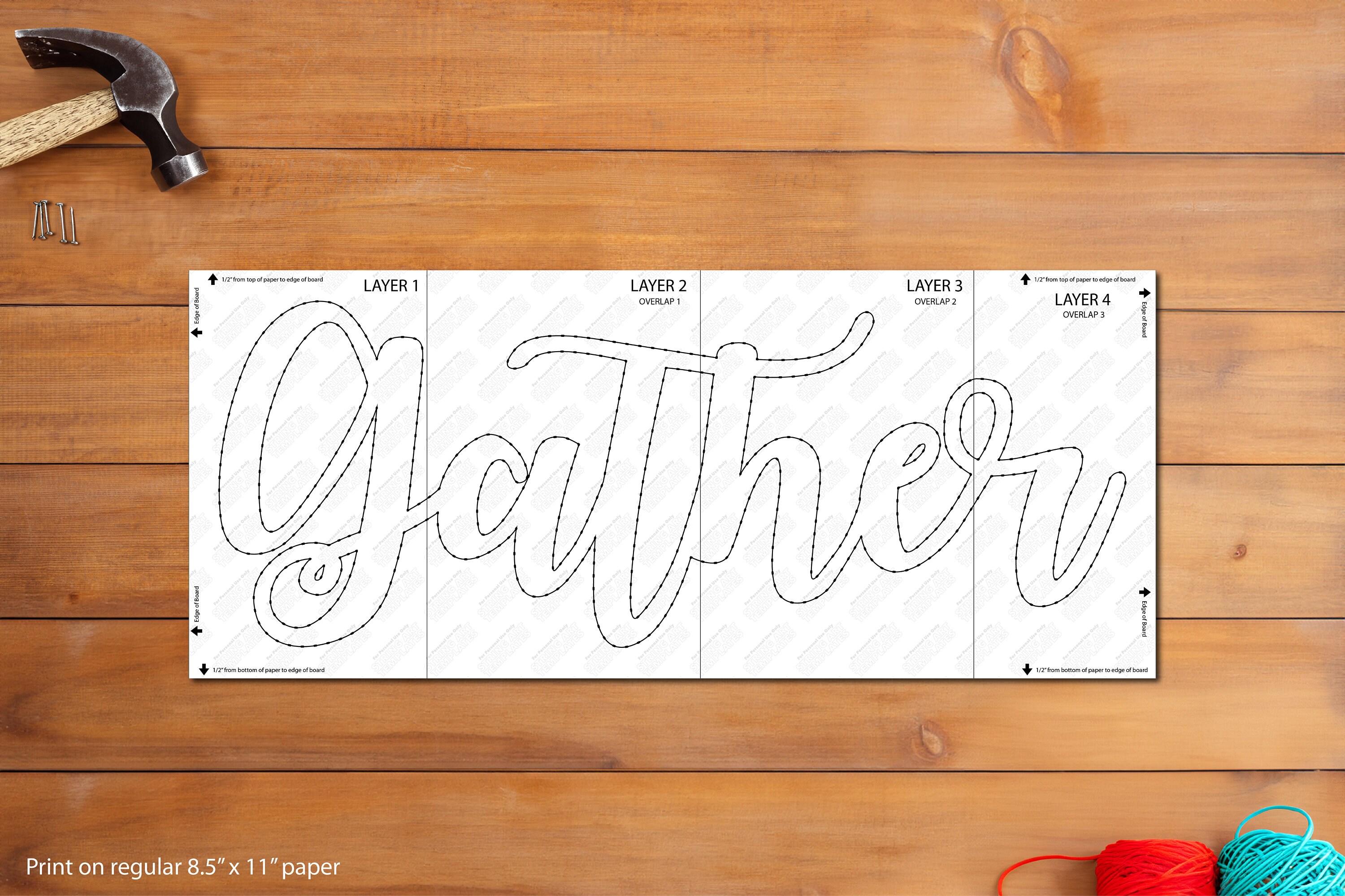 Gather - String Art Template - Etsy