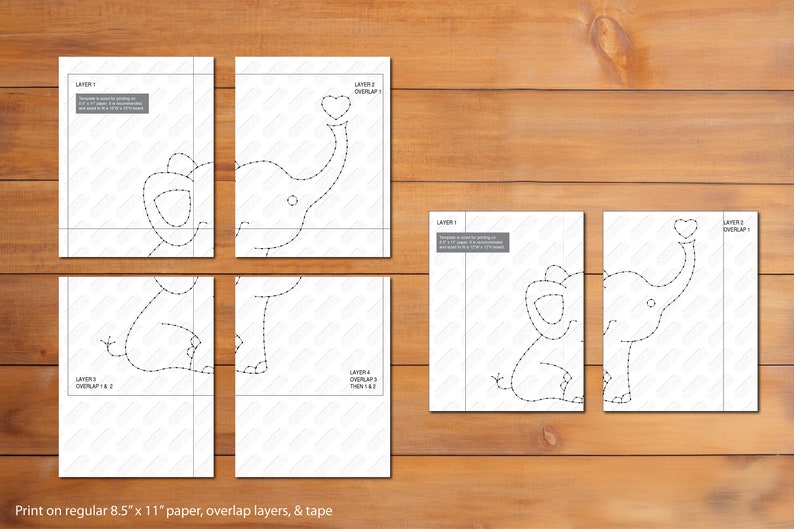 Baby Elephant String Art Template | 15"x15" & 12"x12" - Etsy