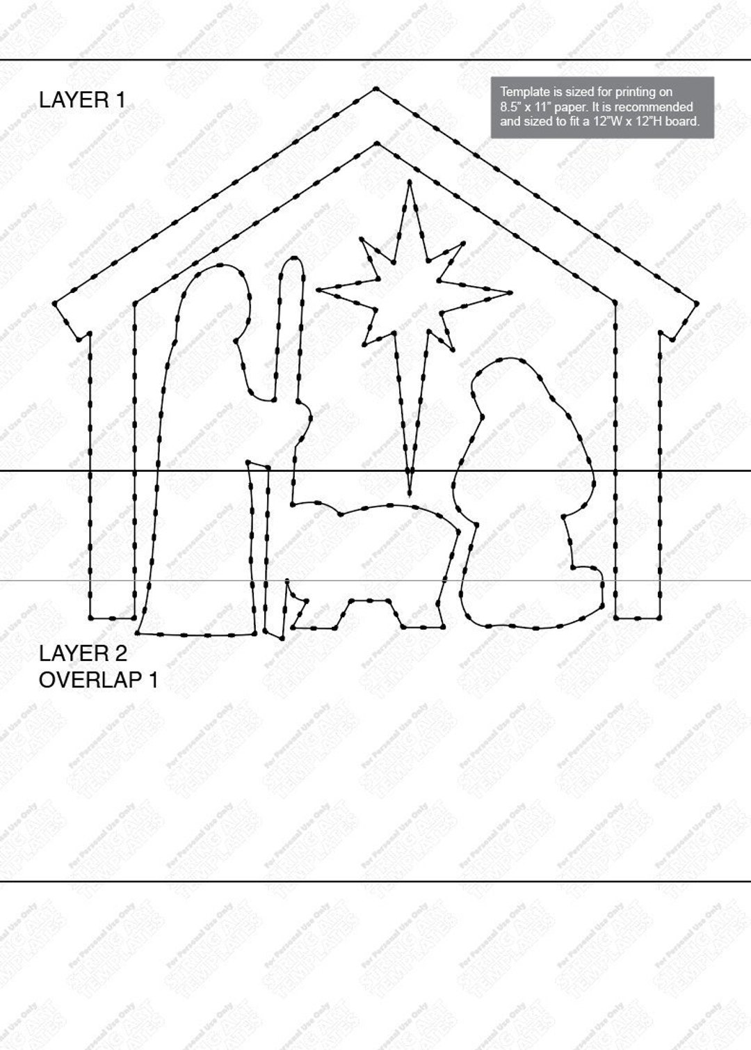 Nativity Scene Custom String Art Template (Download Now) - Etsy Canada