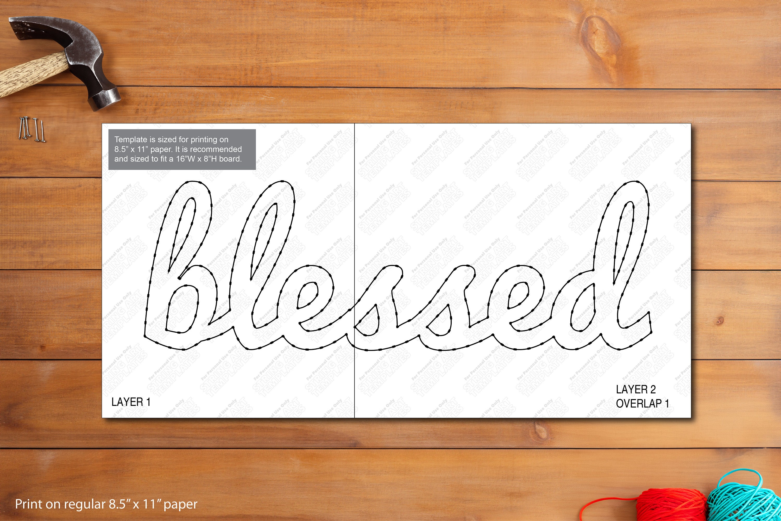 Blessed - String Art Template - Etsy