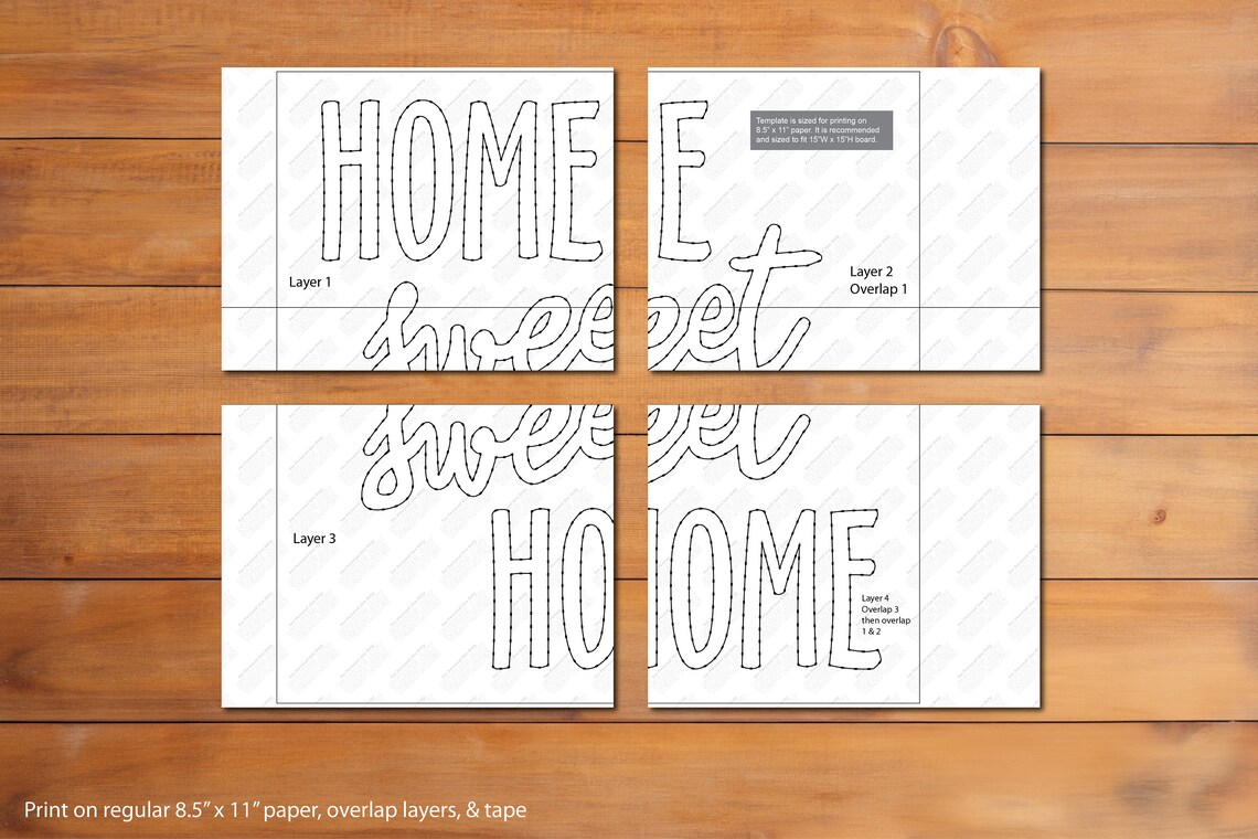 Home Sweet Home String Art Template - Etsy