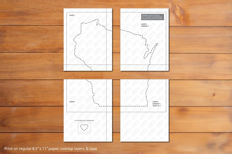 Wisconsin With Heart - String Art Template - Etsy