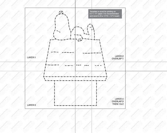 Craft Supplies & Tools Home & Hobby Snoopy Custom String Art Template ...