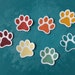 7 Mini Retro Paw Print Vinyl Stickers / Small Hippie Paw Prints / Tiny ...