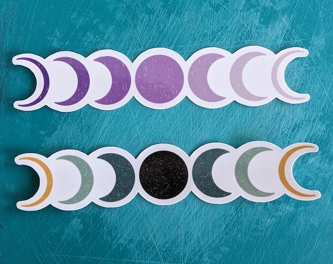 Moon Phases Vinyl Sticker / Celestial Moon Phase Sticker / Purple Moon ...