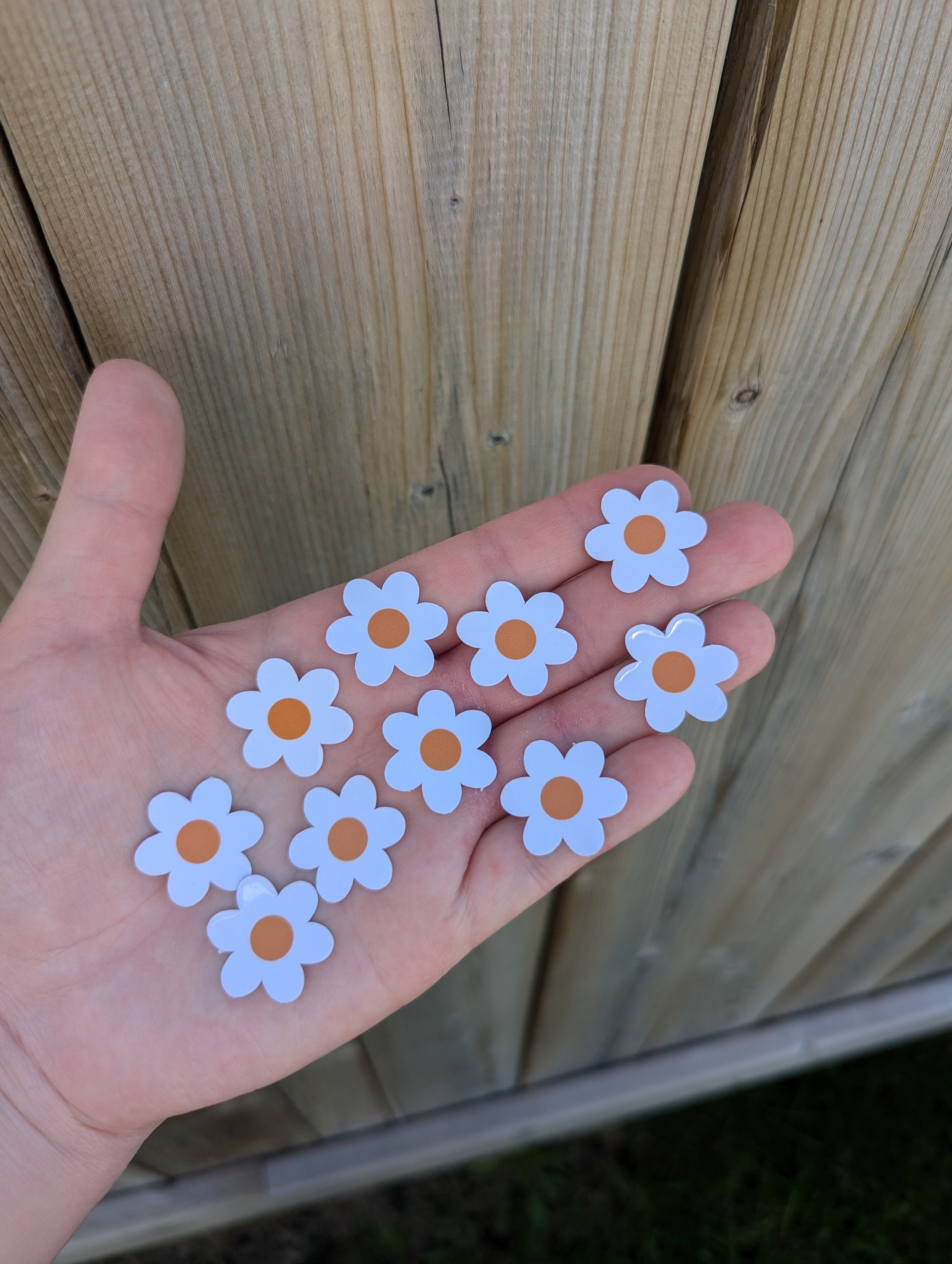 10 Pack Mini White Daisy Vinyl Stickers / Groovy Flower Stickers ...