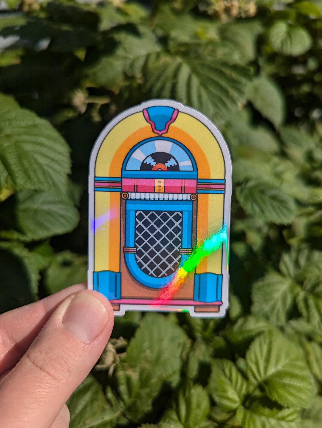 Retro Jukebox Holographic Vinyl Sticker / Waterproof Retro Sticker ...