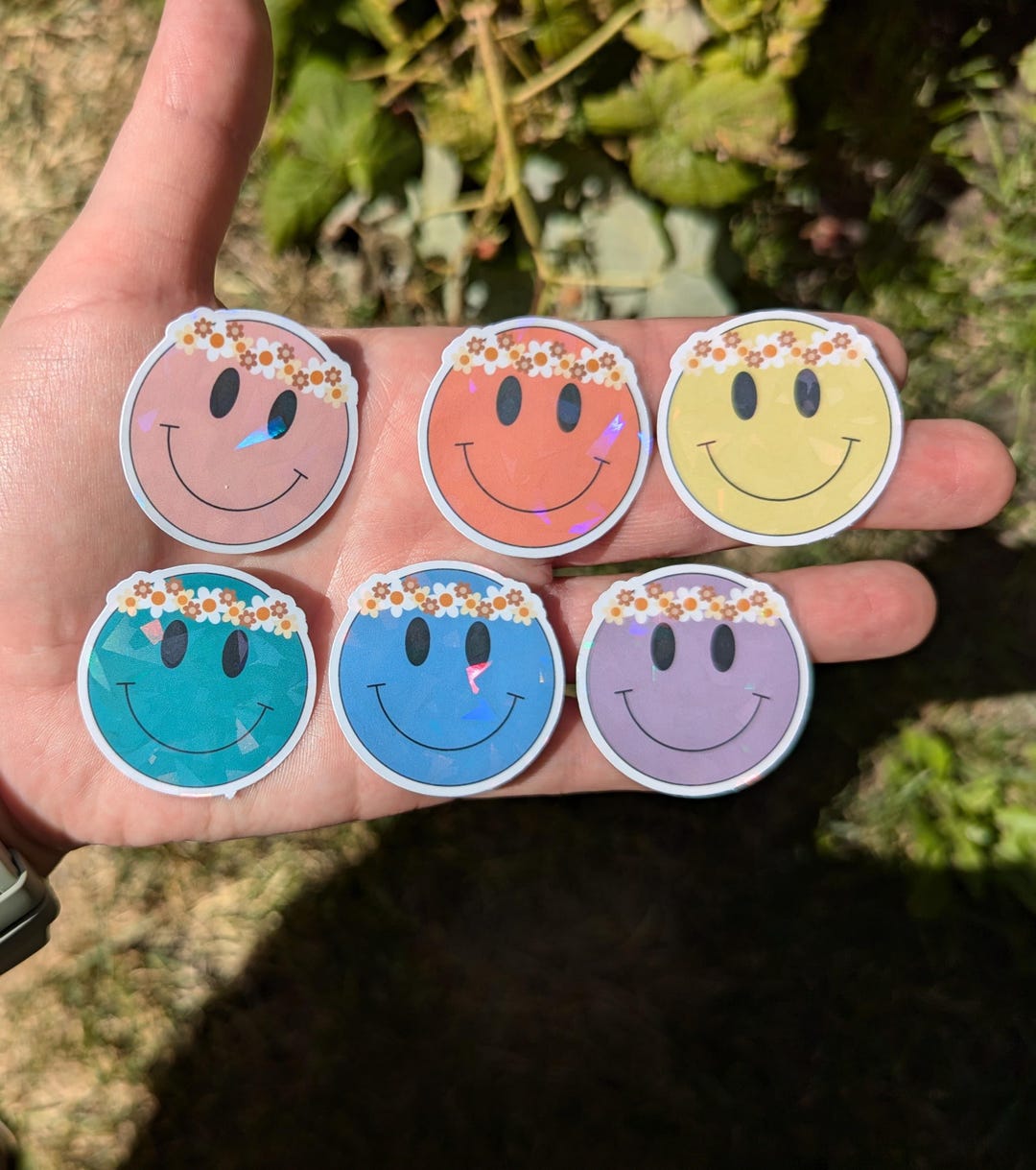 Hippie Smiley Face Stickers / Waterproof Boho Smile Stickers / Retro ...