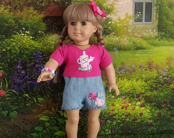 18 in Doll Clothes 4-pc Ripped Jeans Summer Doll Outfit GBN "goin ...