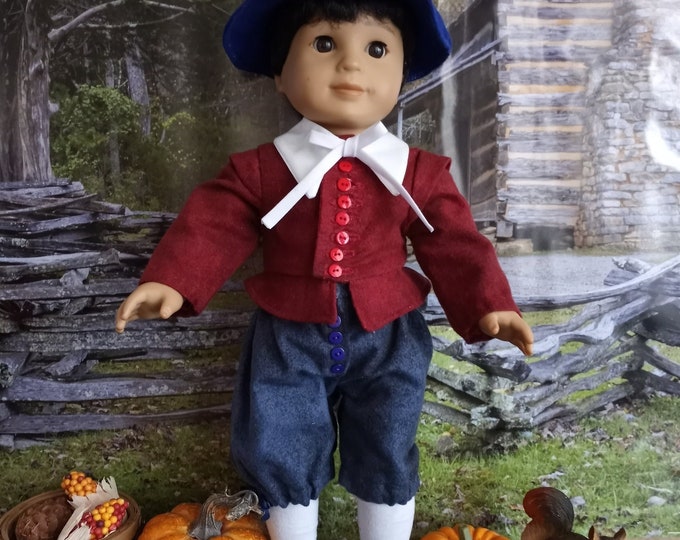 Pilgrim Boy Historical 6-pc Colonial Outfit for 18 in AG Boy Doll ...
