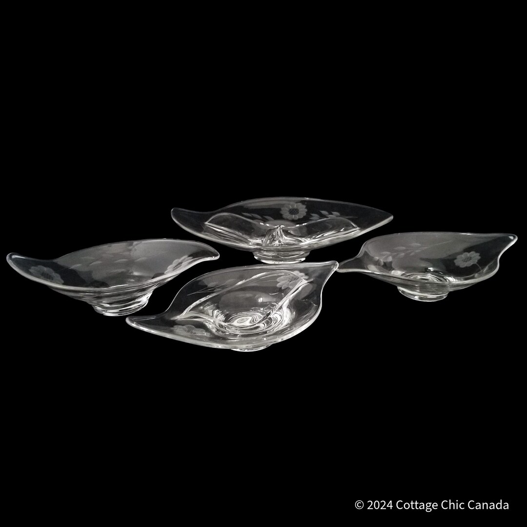Hughes Cornflower Glass 4-piece Bonbon and Relish Dish Set – Viking ...