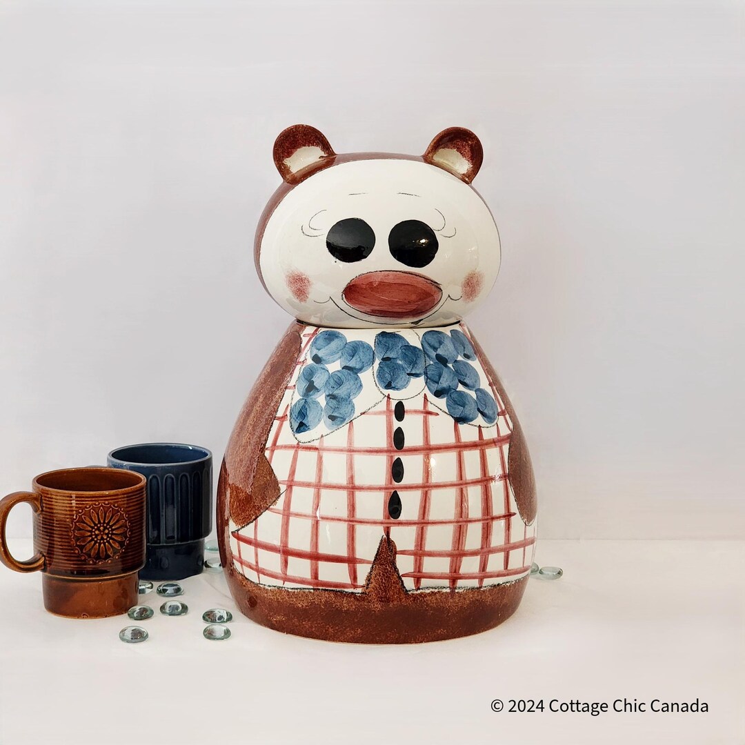 Vintage Quadrifoglio Italy Teddy Bear Cookie Jar – Hand-painted ...