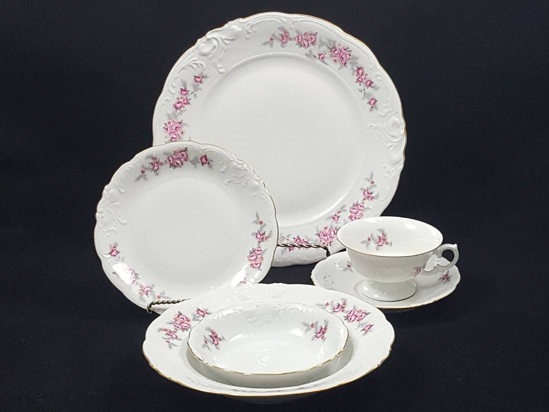 Wawel Poland Pink Rose Fine Bone China 6-piece Place Setting - Etsy