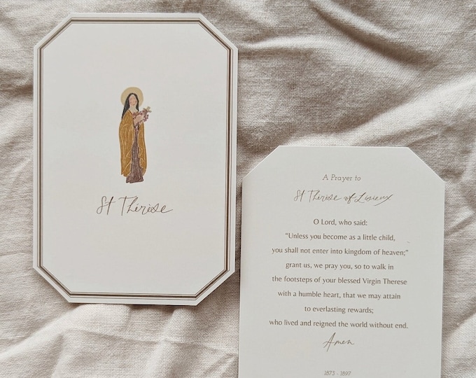 St Therese of Lisieux | Catholic Prayer Card | Catholic Saints - Etsy