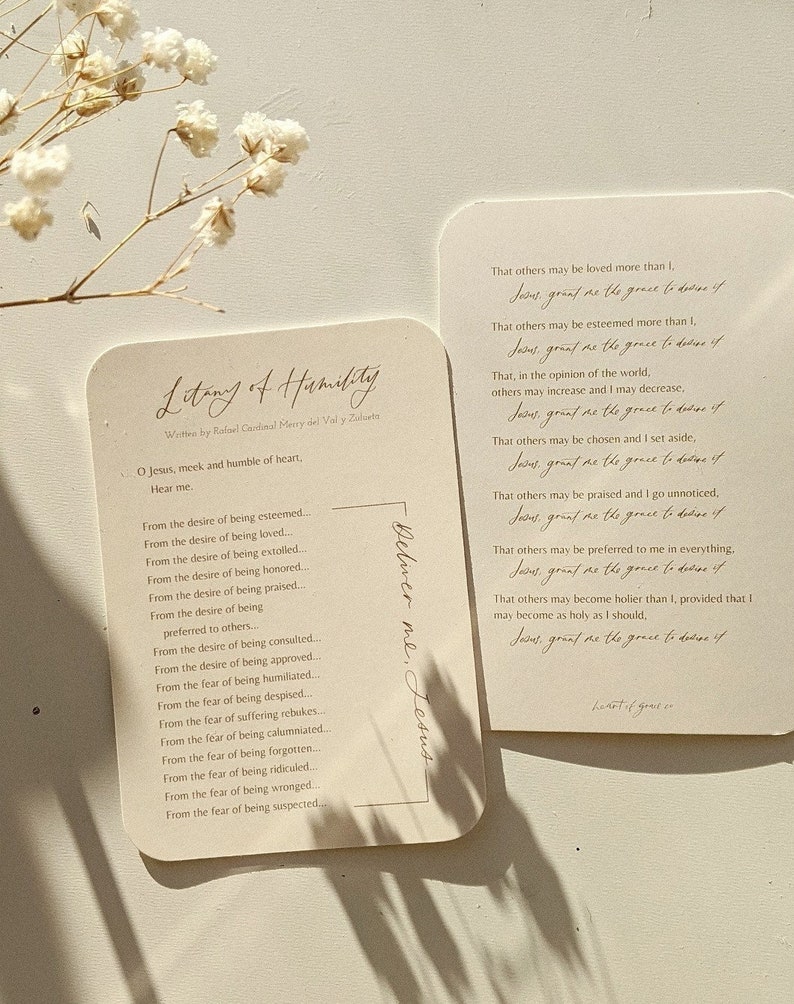 Litany of Humility Catholic Prayer Card - Etsy