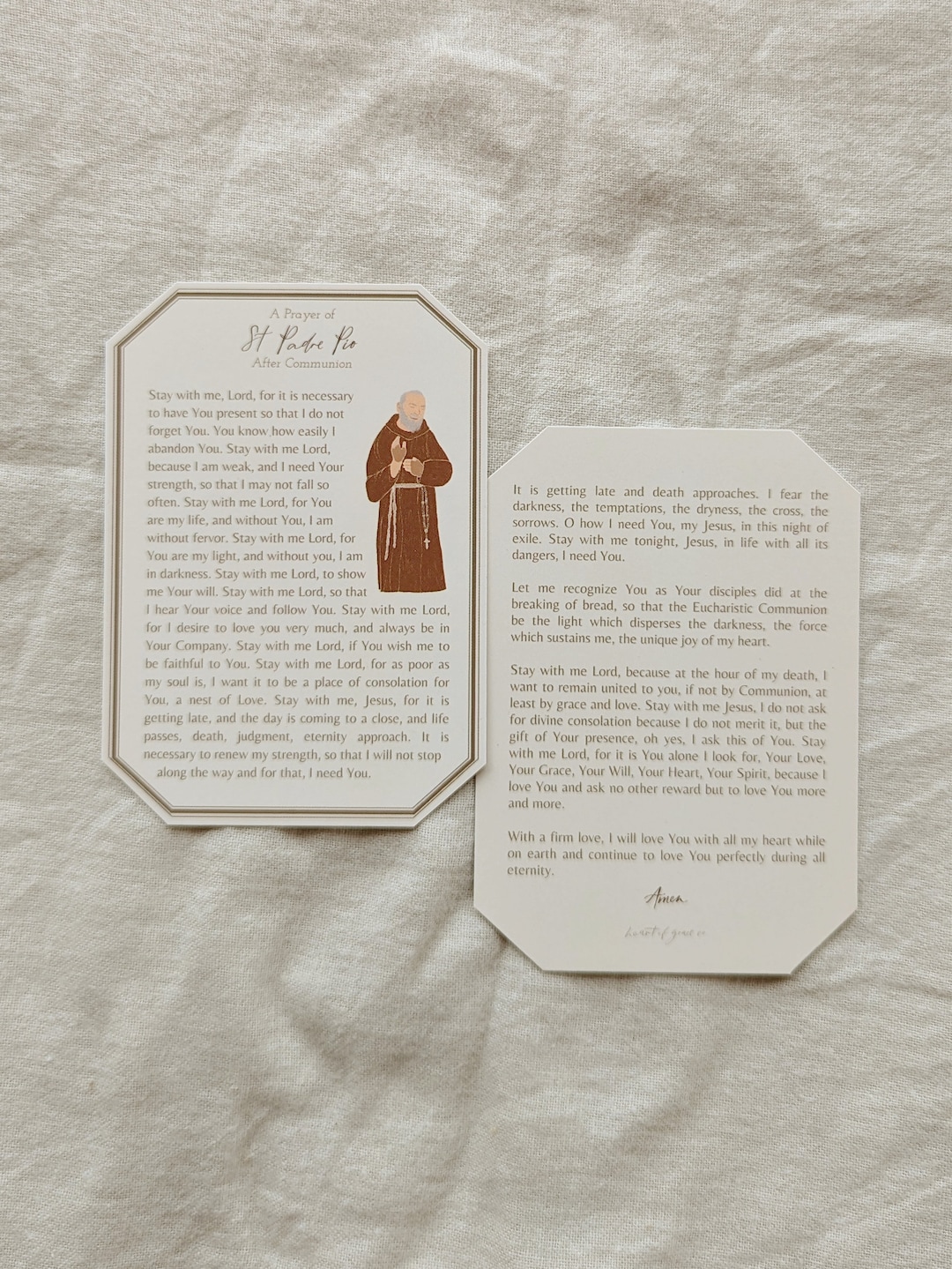 Padre Pio Prayer Card | A Prayer of Padre Pio After Holy Communion ...