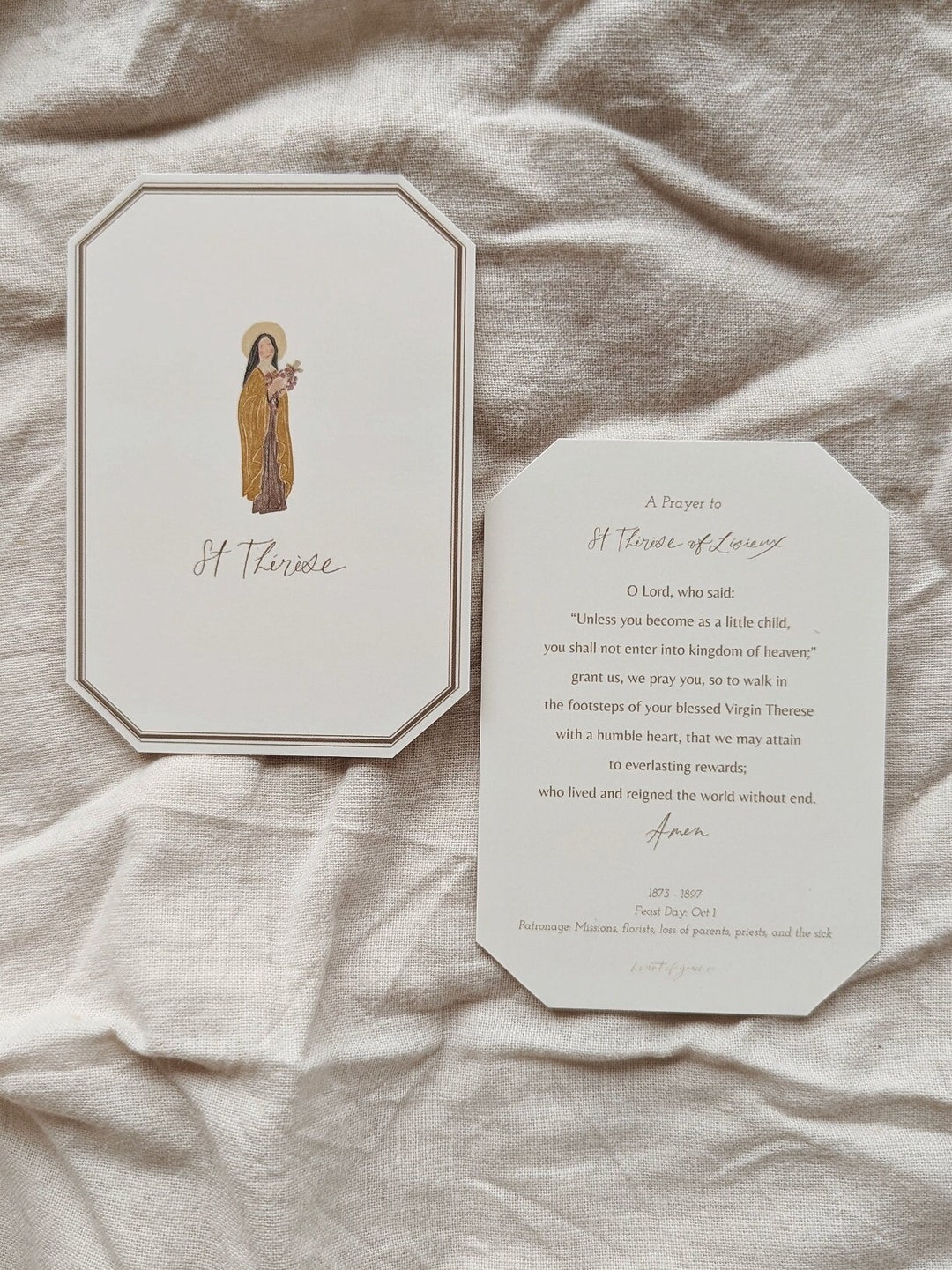 St Therese of Lisieux | Catholic Prayer Card | Catholic Saints - Etsy