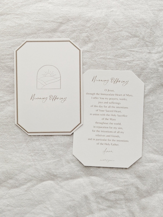 Morning Offering Catholic Prayer Card | Etsy