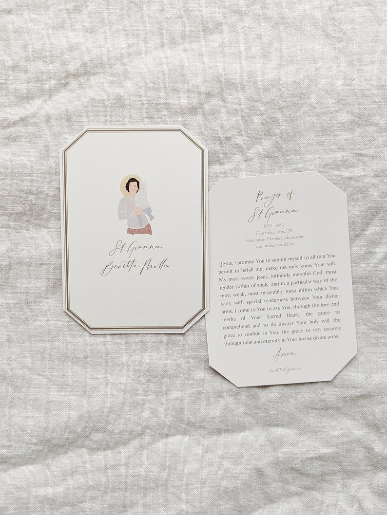 St Gianna Beretta Molla | Catholic Prayer Card | Catholic Saints - Etsy